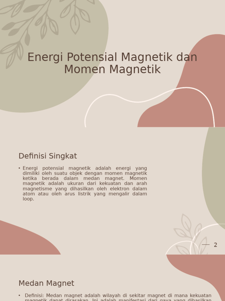 Energi Potensial Magnetik Dan Momen Magnetik | PDF