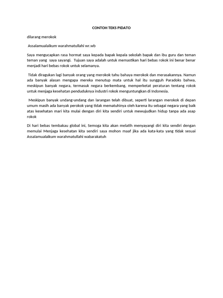 Contoh Teks Pidato | PDF