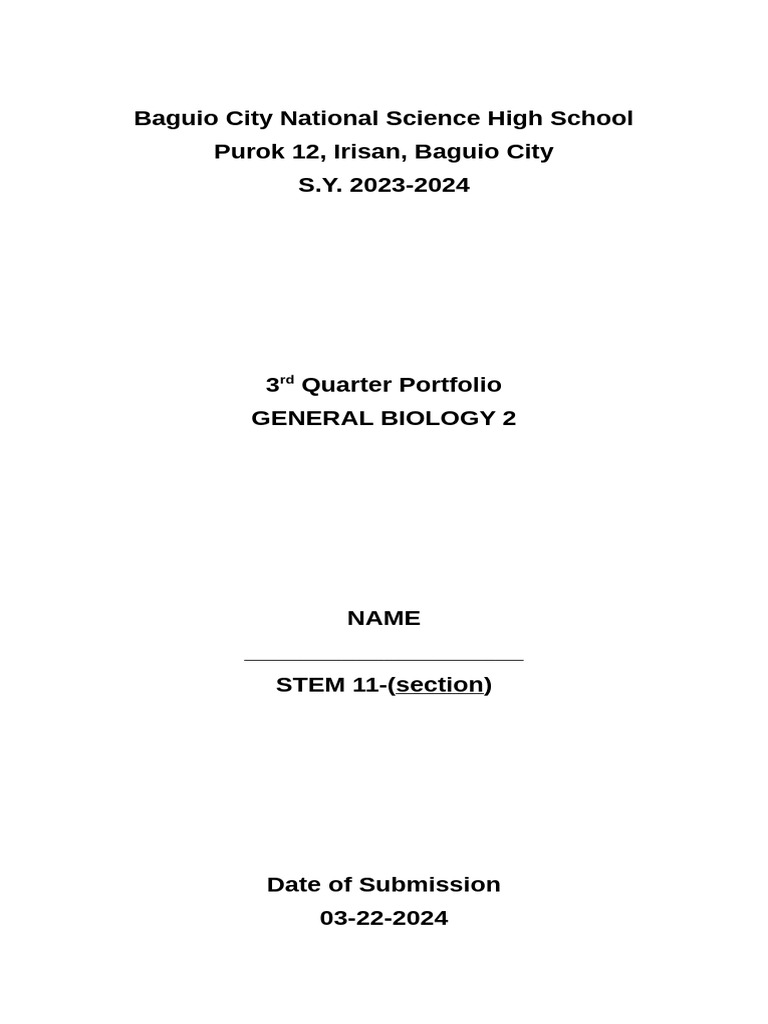 Reflection Gen Bio 2 | PDF