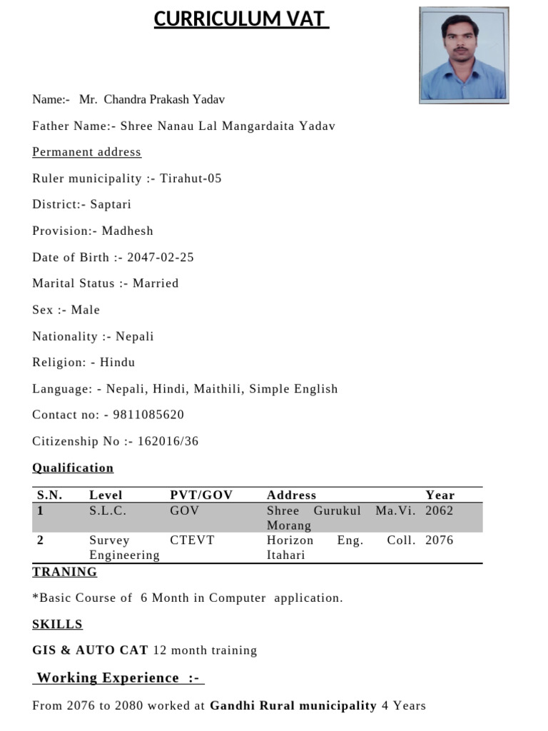 Chandra Prakash New CV | PDF