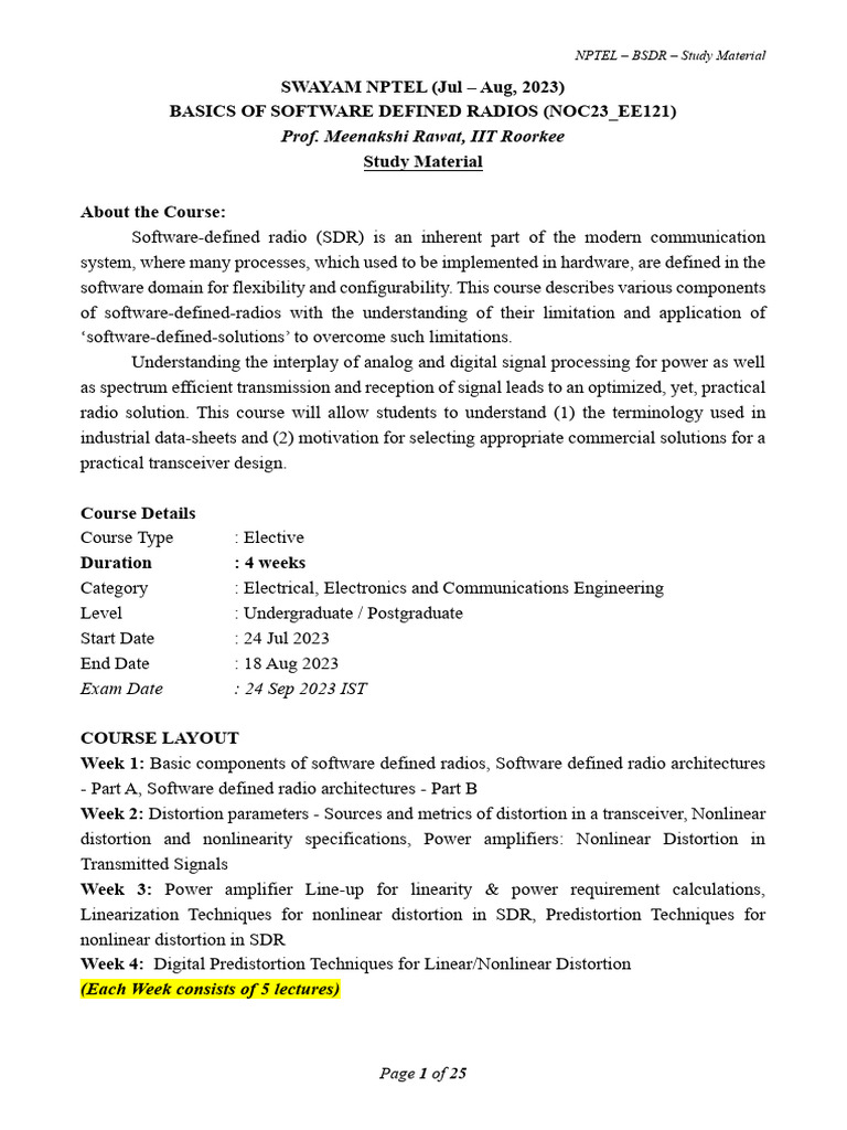 1NPTEL BSDR - Detailed Notes | PDF