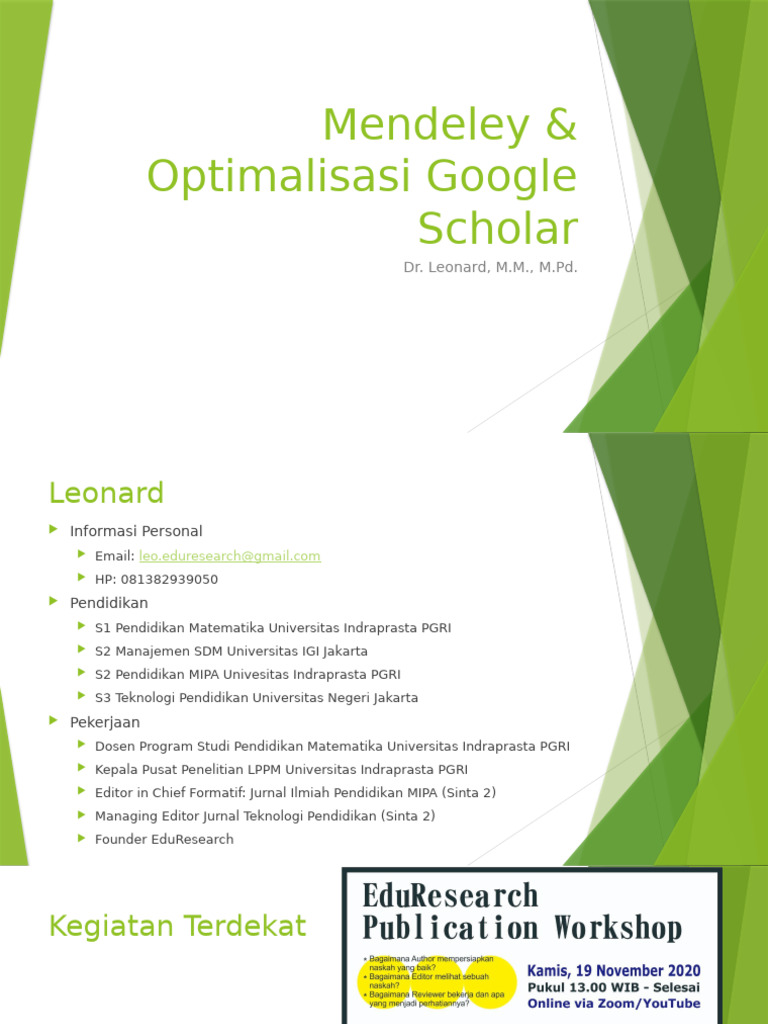 Mendeley & Optimalisasi Google Scholar | PDF