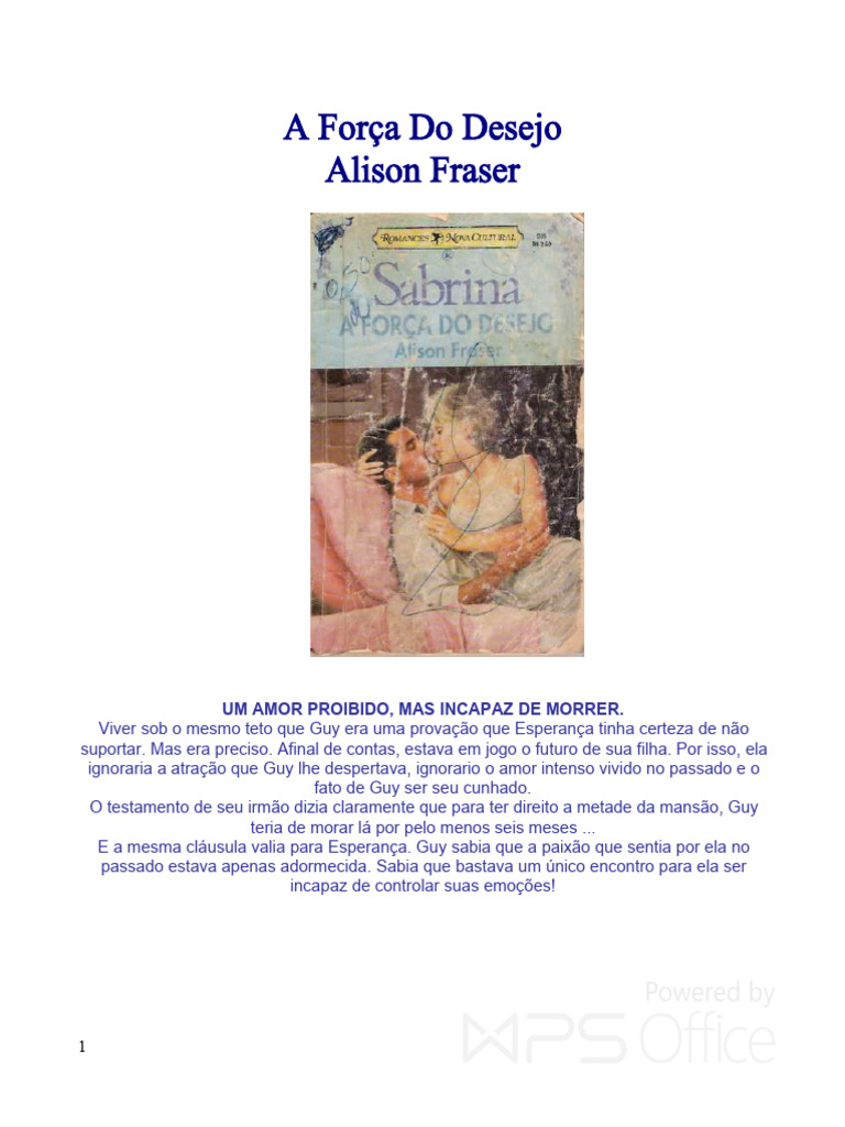A Força Do Desejo - Alison Fraser | PDF