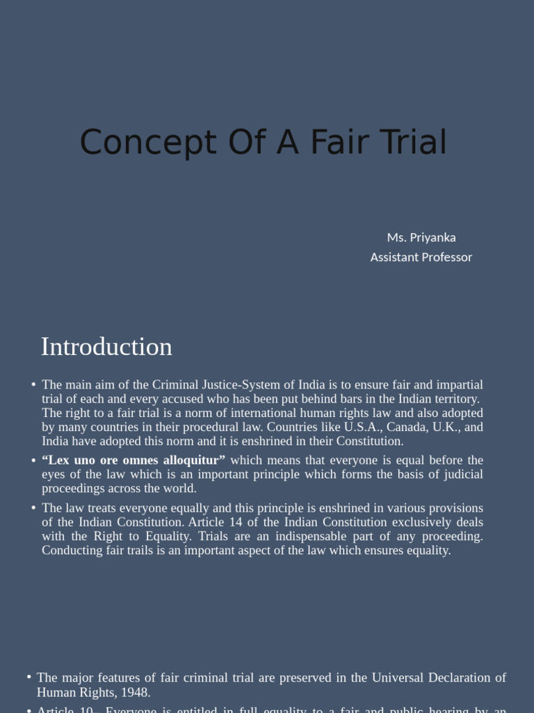 Concept of A Fair Trial | PDF