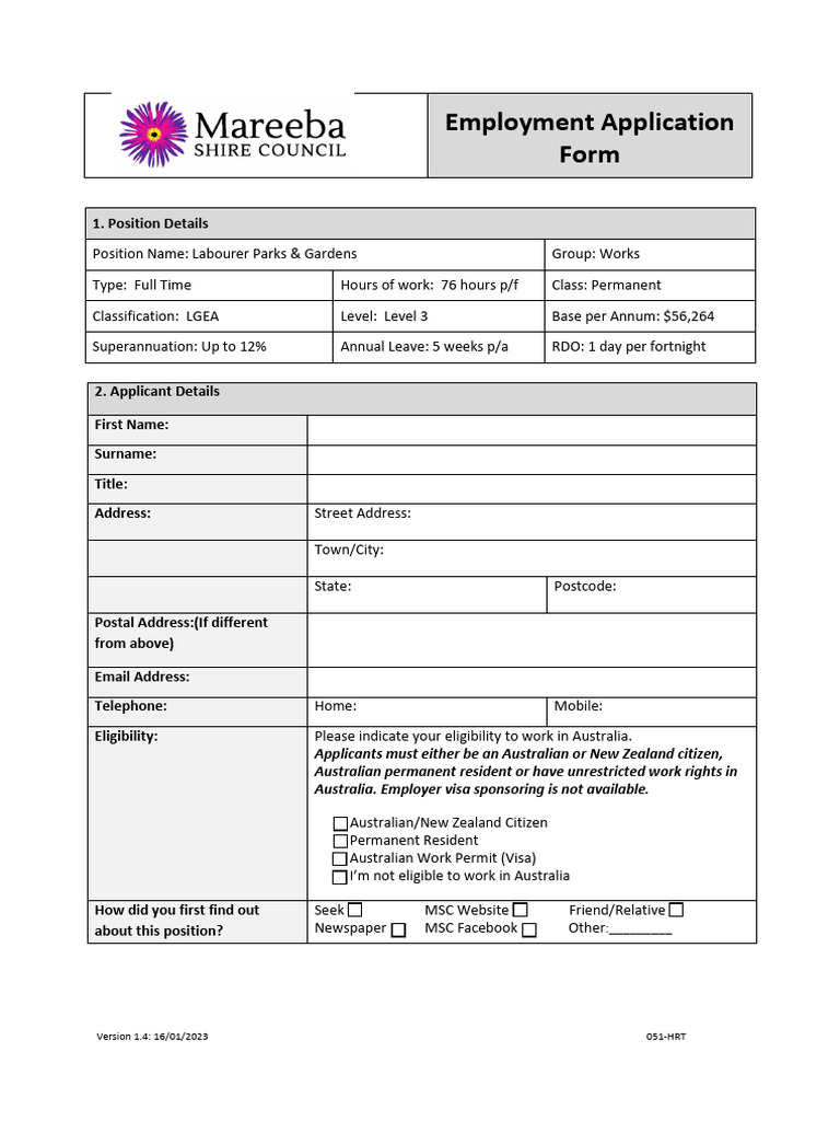 Labourer PG Appl Form Sept 2024 | PDF