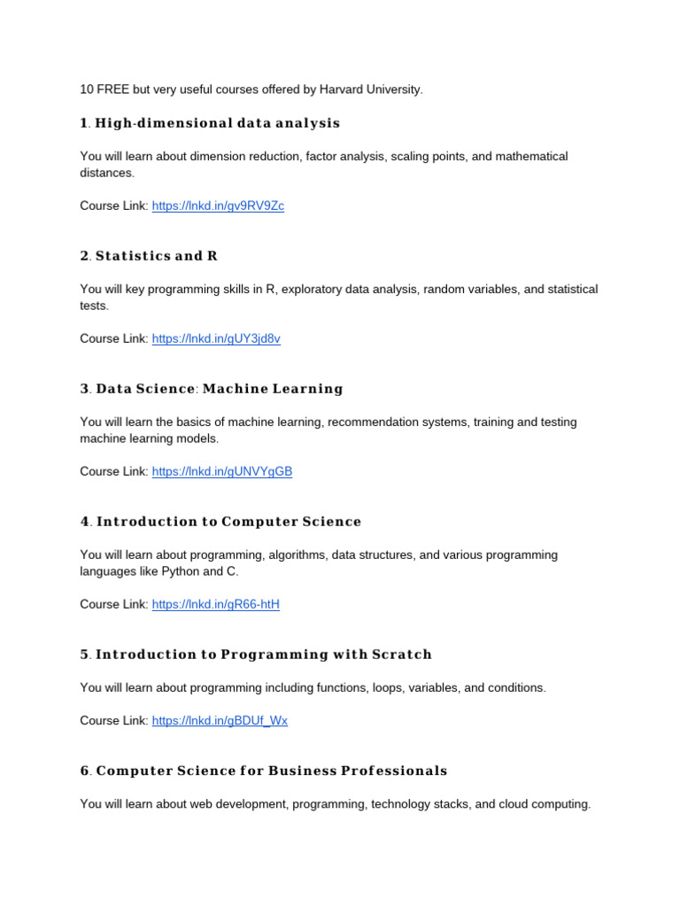 Harvard Online Courses_ | PDF