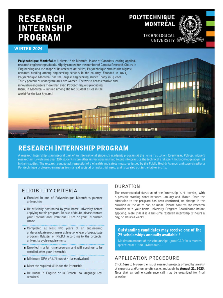 POLY-MTL 2024 Research Internship Program Web | PDF