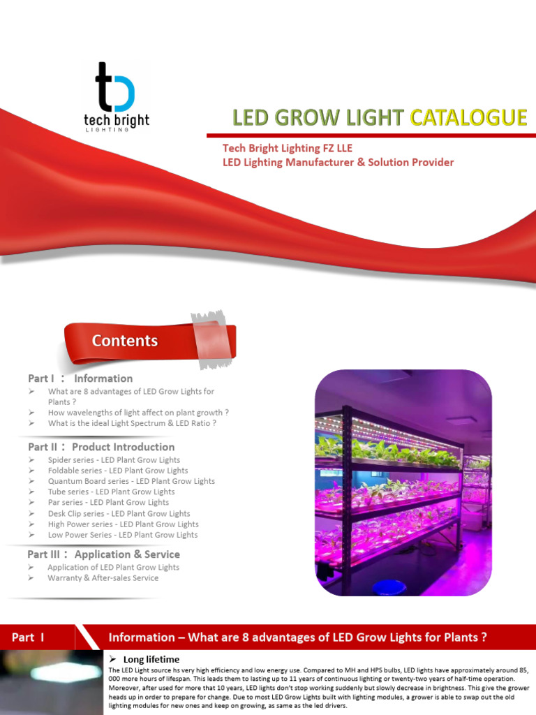 LED Grow Light Catalog - TechBright Lighting | PDF | Light Emitting ...