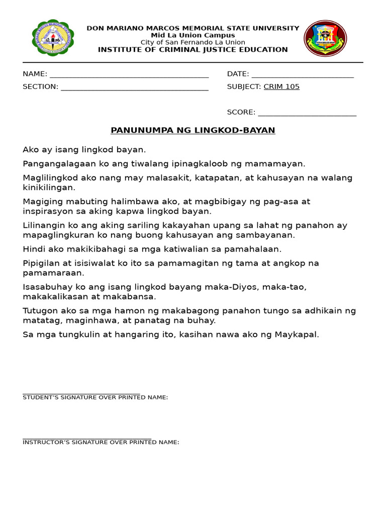 Panunumpa NG Lingkod Bayan | PDF