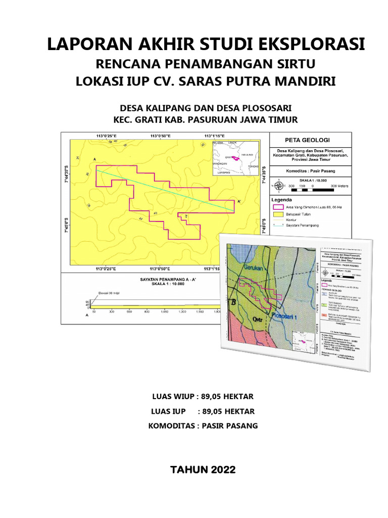 DOKUMEN LAPORAN AKHIR EKSPLORASI - CV SARAS PUTRA MANDIRI-pages-1 | PDF