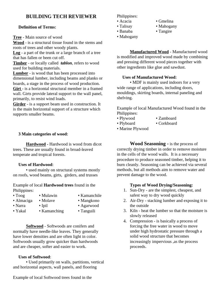 Building Tech Reviewer Midterms | PDF