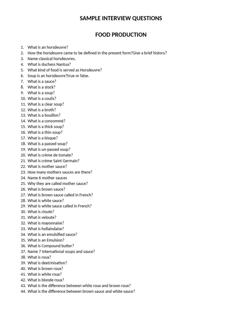 SAMPLE INTERVIEW QUESTIONS | PDF