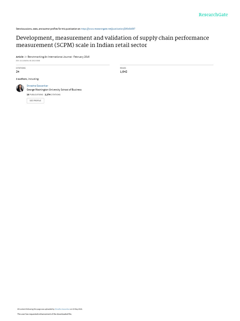 Development Measurement and Validation of Supply C | PDF