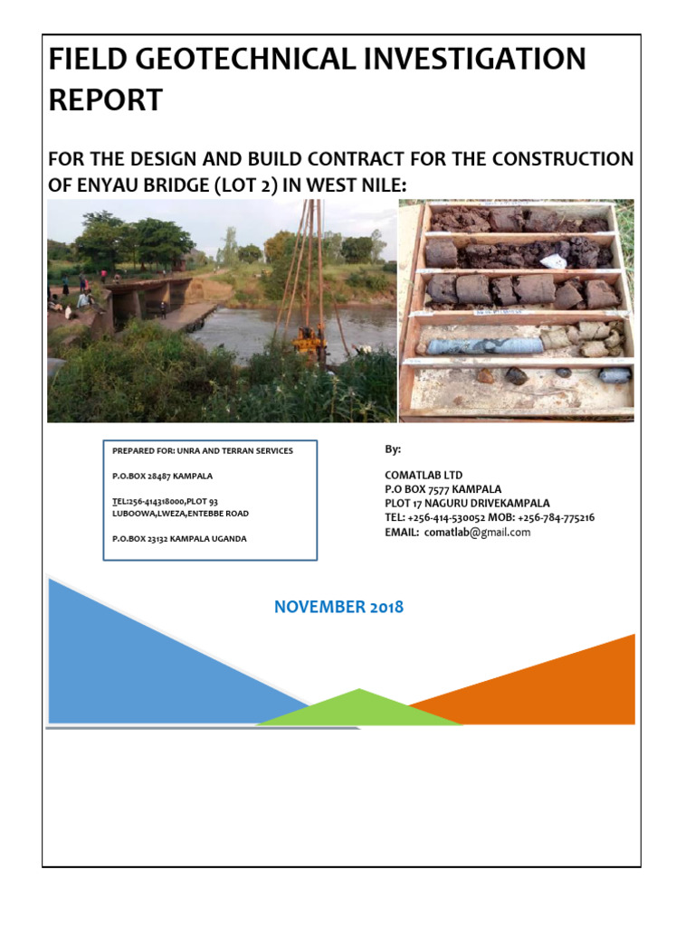 FINAL FIELD Geotechnical Investigation Report For Enyau Bridge | PDF