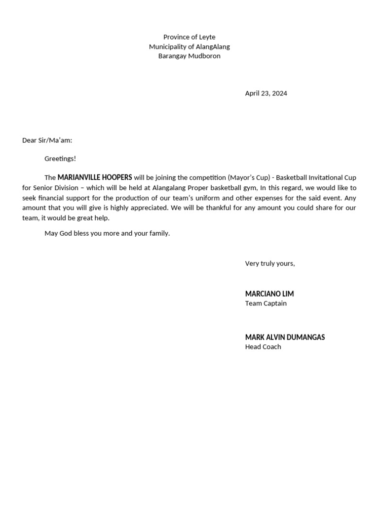 Solicitation Letter | PDF