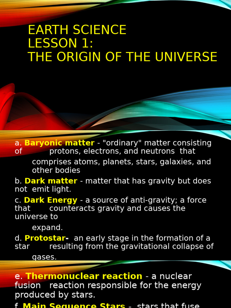 Earth Science Lesson 1 Universe | PDF