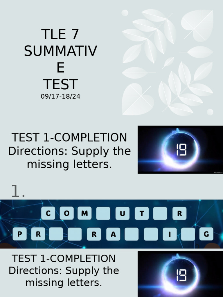 Tle 7-Summative Test | PDF