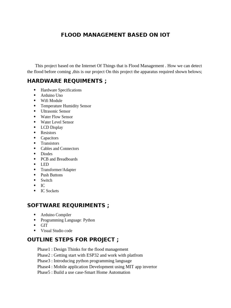 Flood Management Based On Iot 2 | PDF