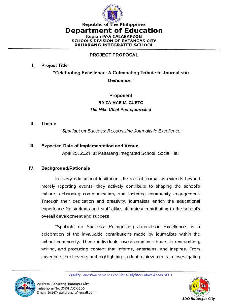 Project Proposal - Culminating Activity Final | PDF