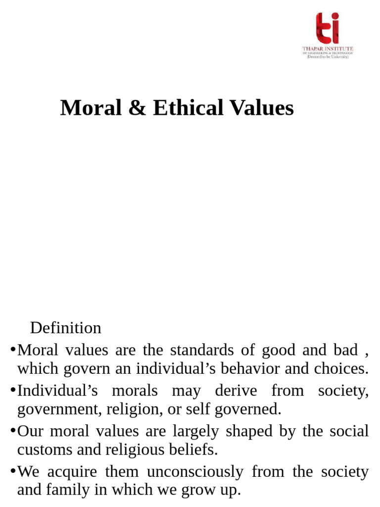 4 Moral & Ethical Values | PDF