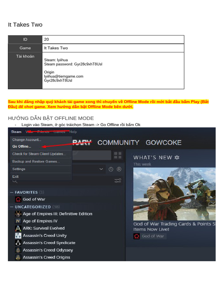 Huong Dan It Takes Two | PDF