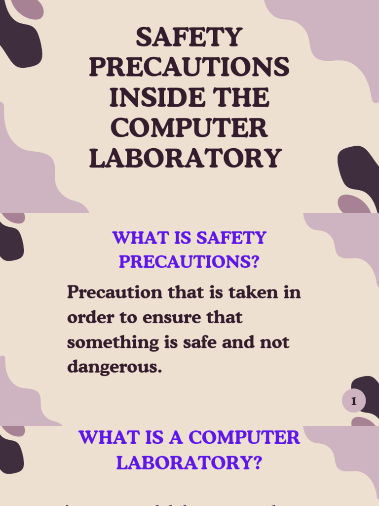 Computer Lab Safety Precautions Guide | PDF | Fires | High Voltage