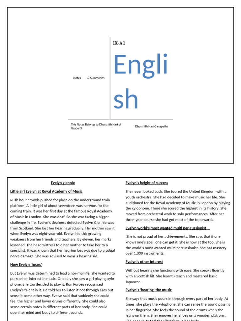 English Classwork | PDF