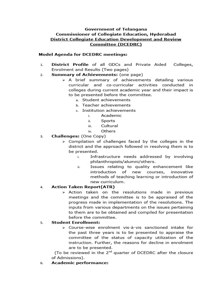 DRC Model Agenda | PDF | Corporate Social Responsibility