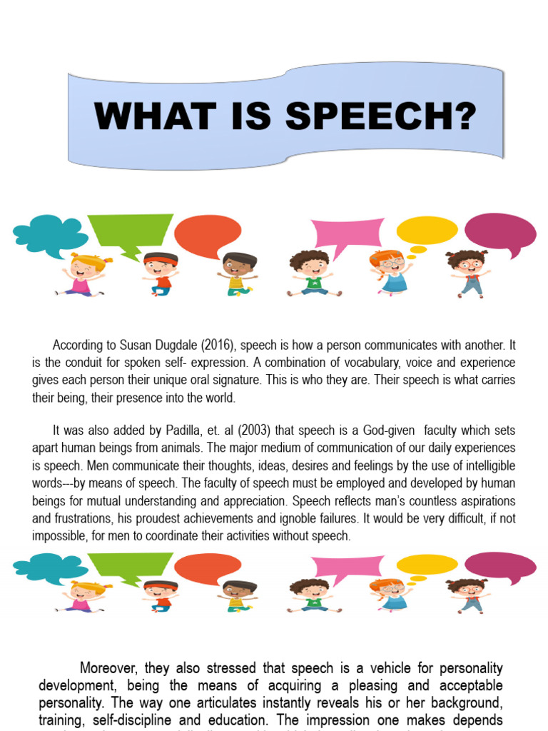 Lesson 1 WHAT IS SPEECH | PDF