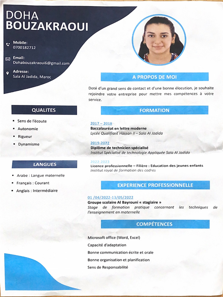 CV Doha Bouzakraoui | PDF