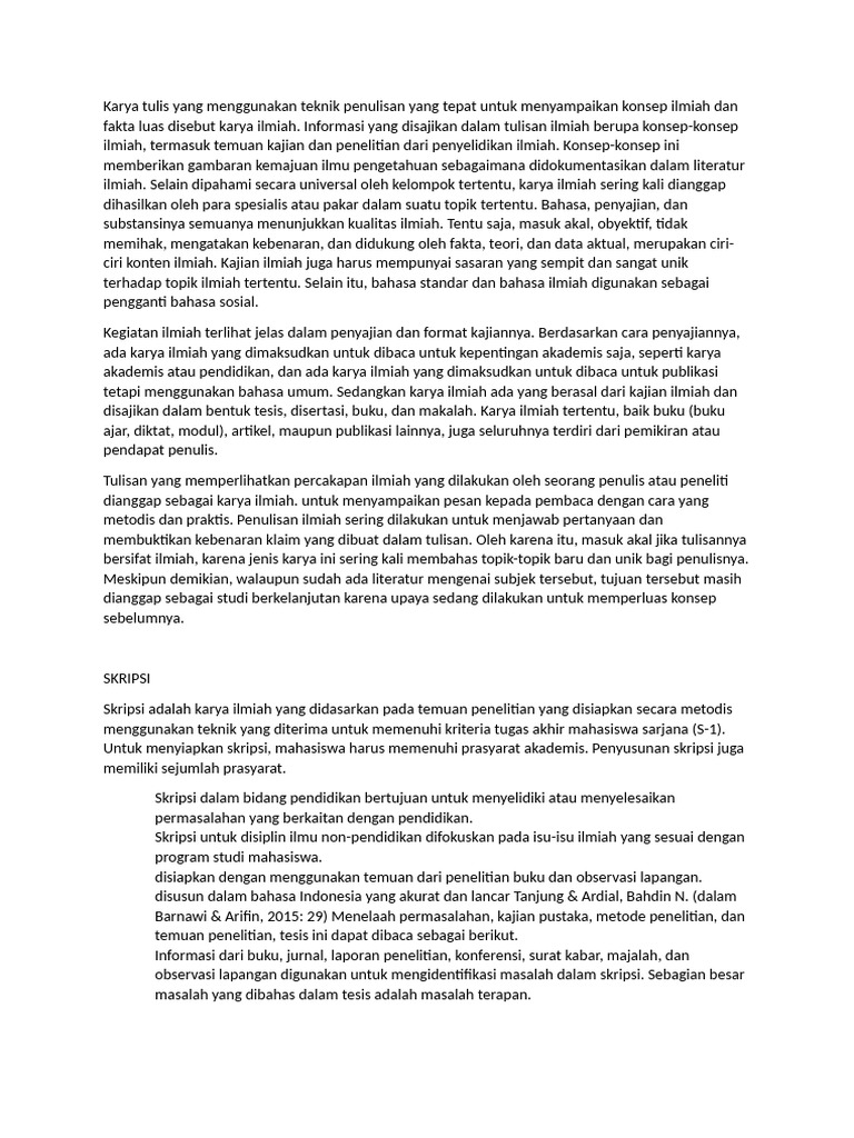 Karya Tulis Yang Menggunakan Teknik Penulisan Yang Tepat Untuk ...