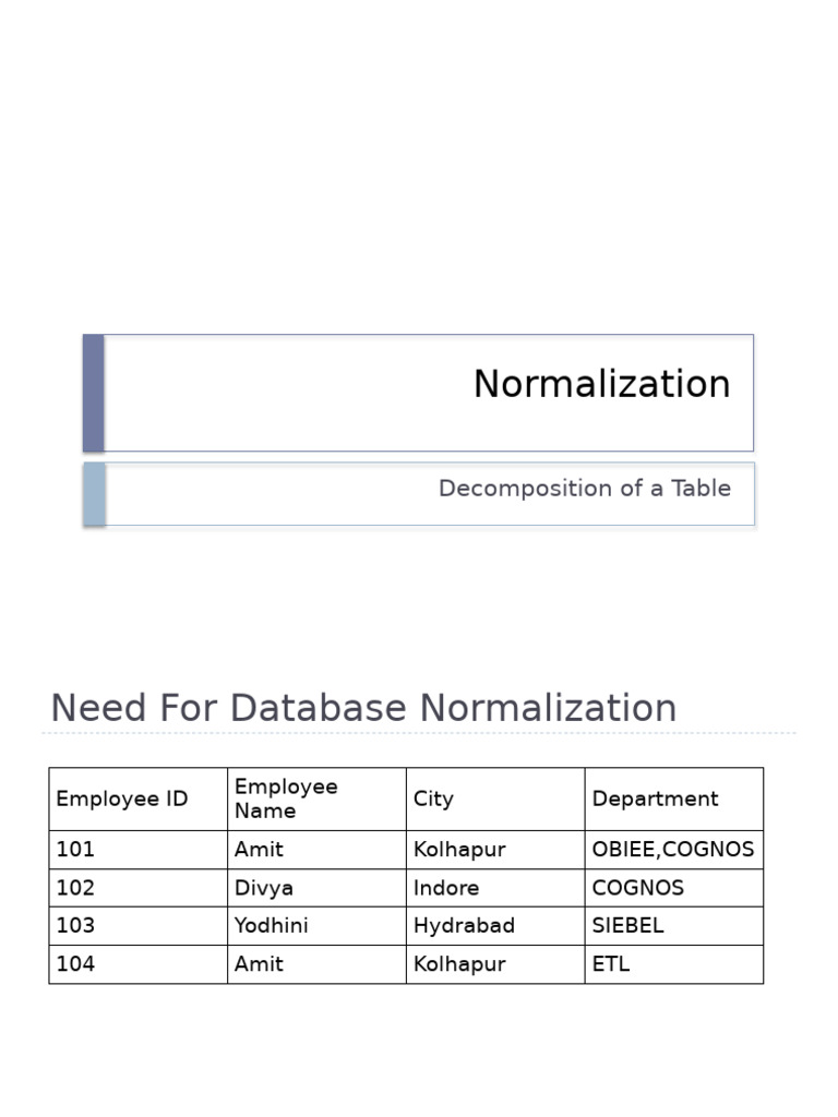 Table Decomposition | PDF