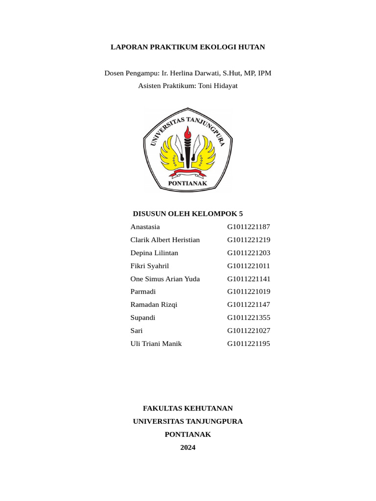 Laporan Praktikum Ekologi Hutan Kelompok 5 - KLS C | PDF