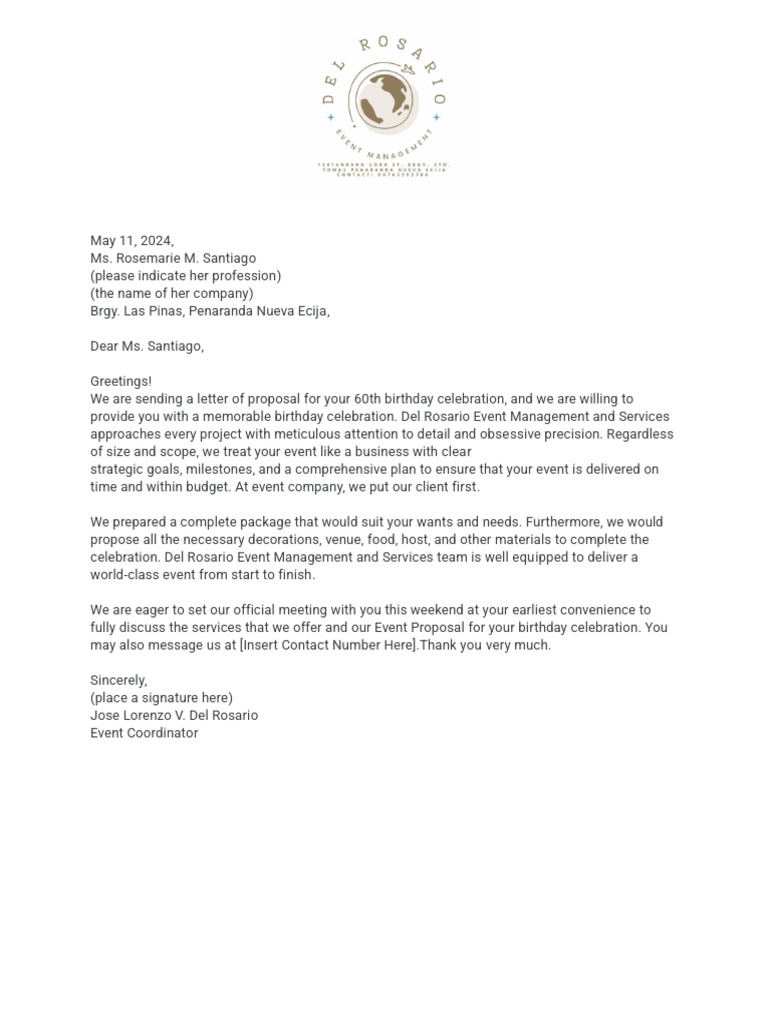 Proposal Letter Revised | PDF