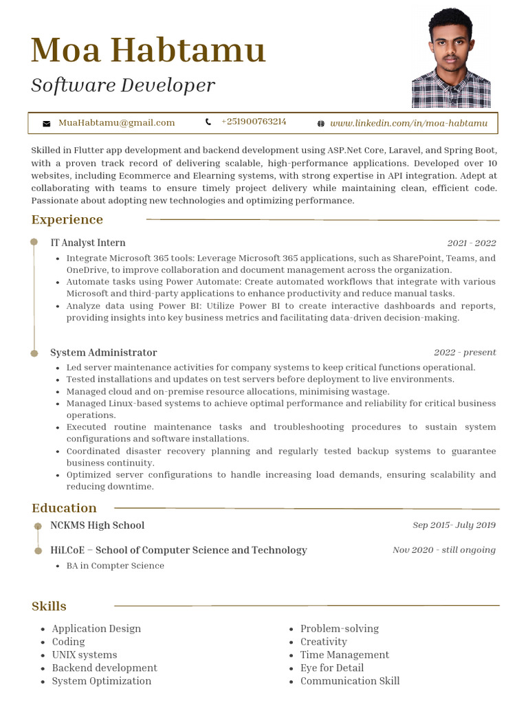 Moa Habtamu CV | PDF