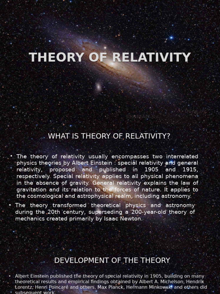 Theory of Relativity | PDF