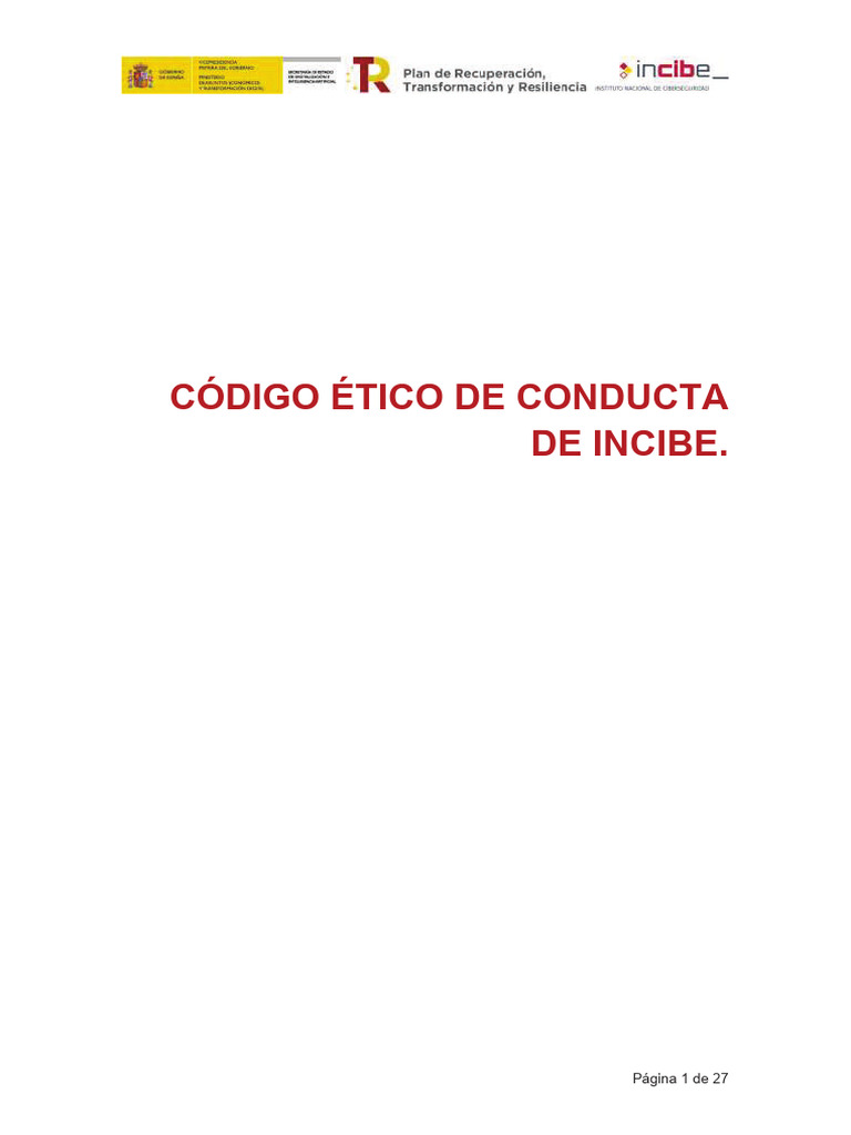 Código Conducta INCIBE | PDF