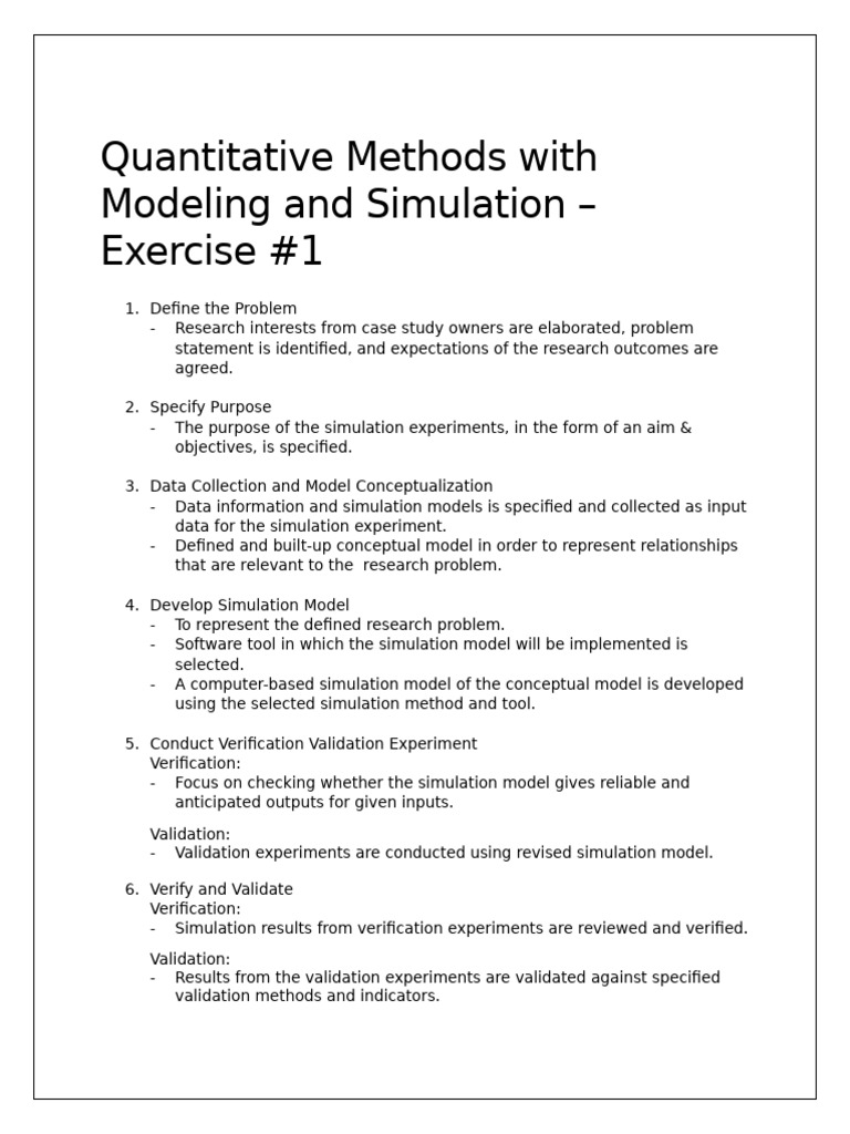 Quantitative Methods With Modeling and Simulation | PDF