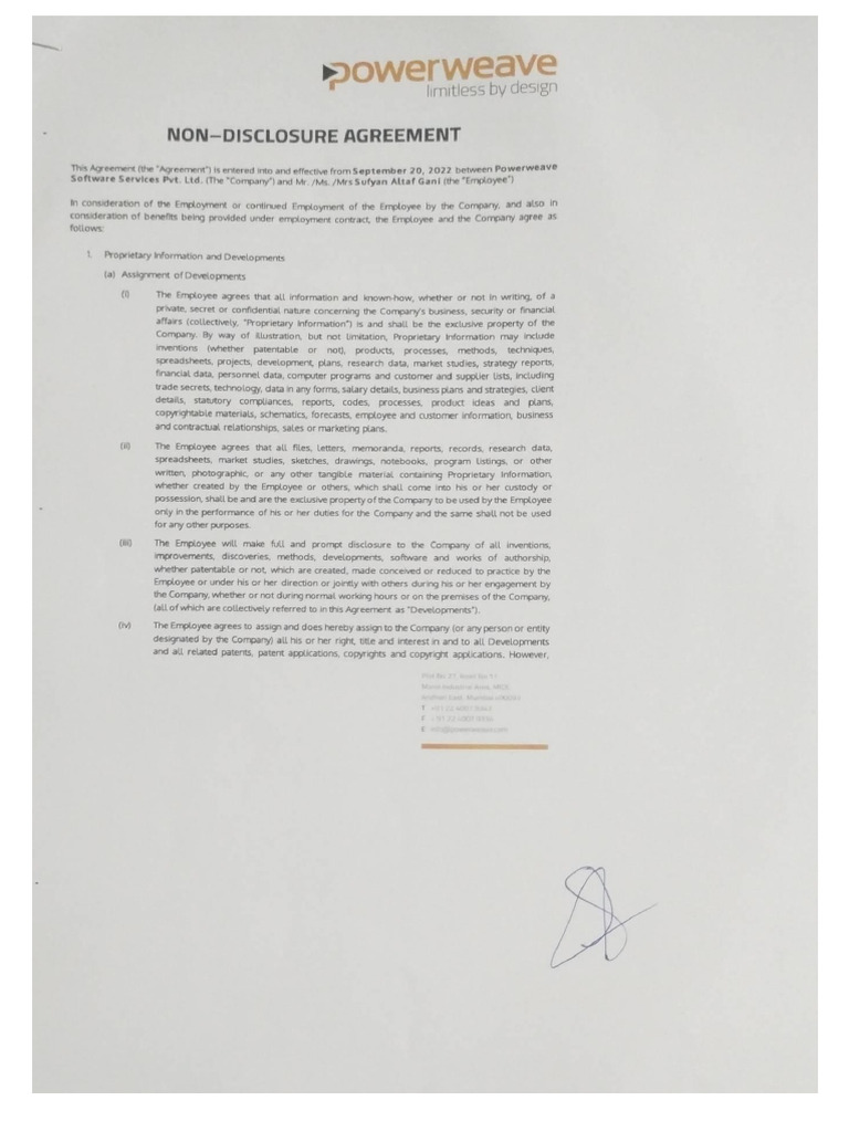 NDA Sufyan Gani | PDF