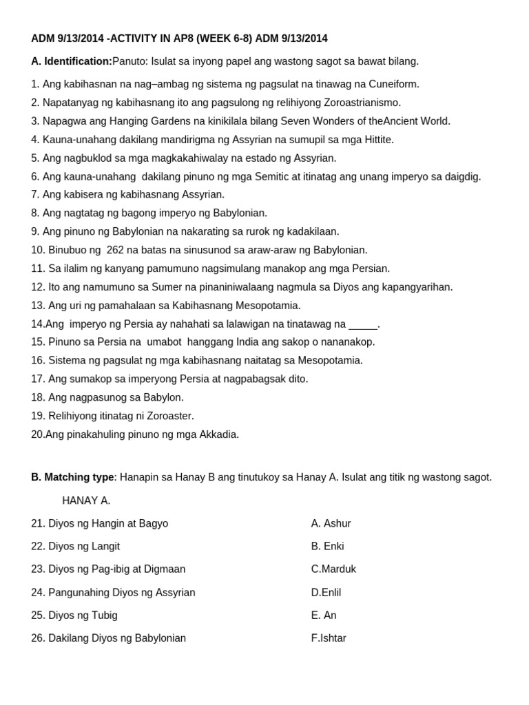 Activity in Ap8 | PDF