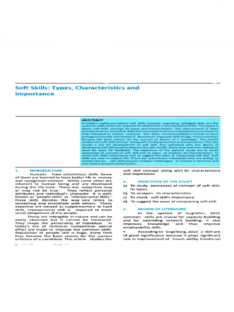 Soft Skills - Introduction & Importance | PDF