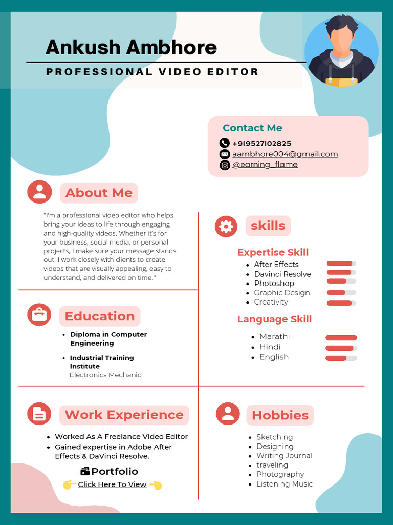 Ankush Ambhore Video Editor CV | PDF
