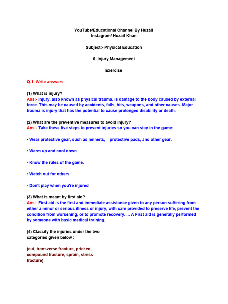 CHAPTER-6 PHYSICAL EDUCATION | PDF