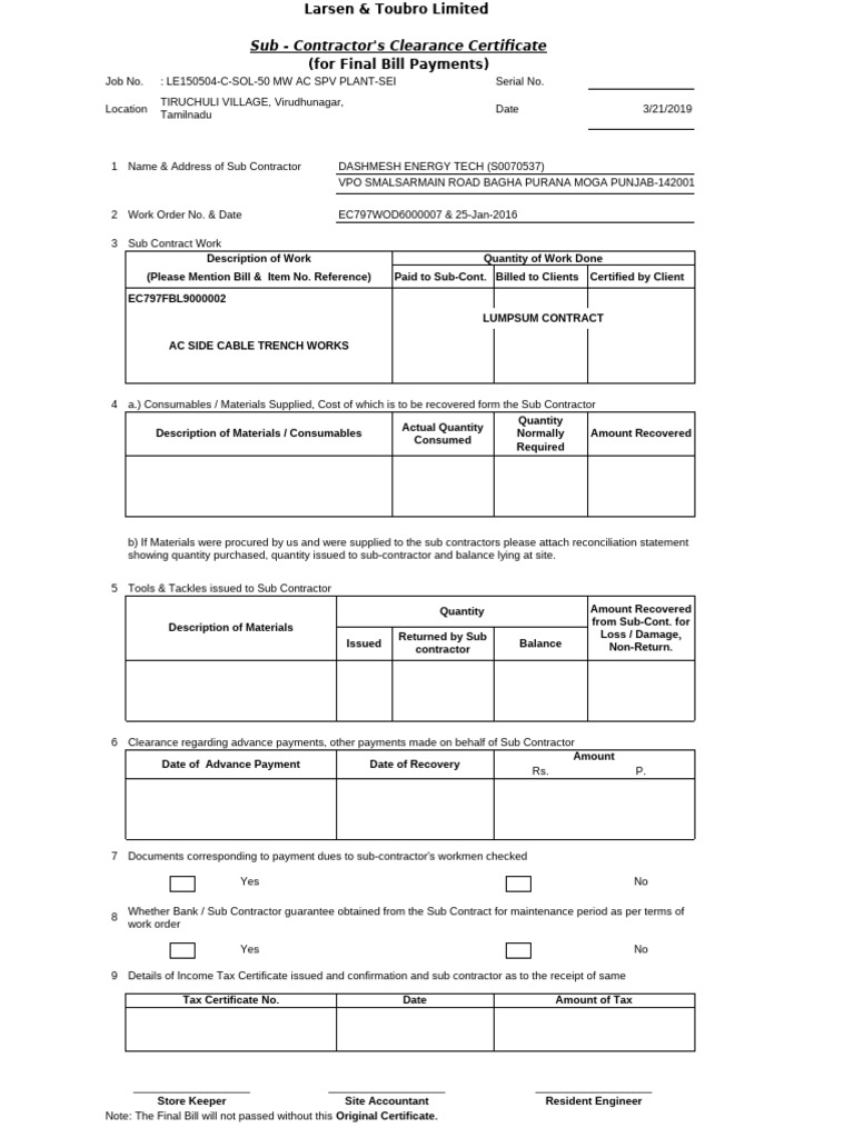 03 SC-Clearance Certificate | PDF
