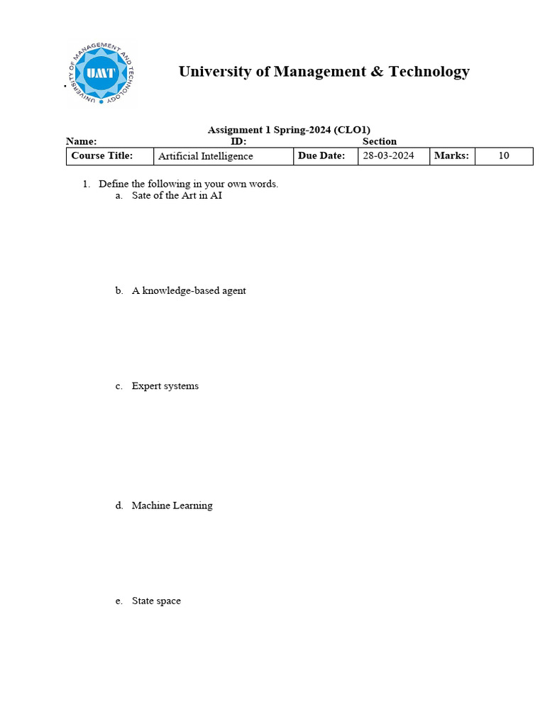 Assignment AI S2024 | PDF