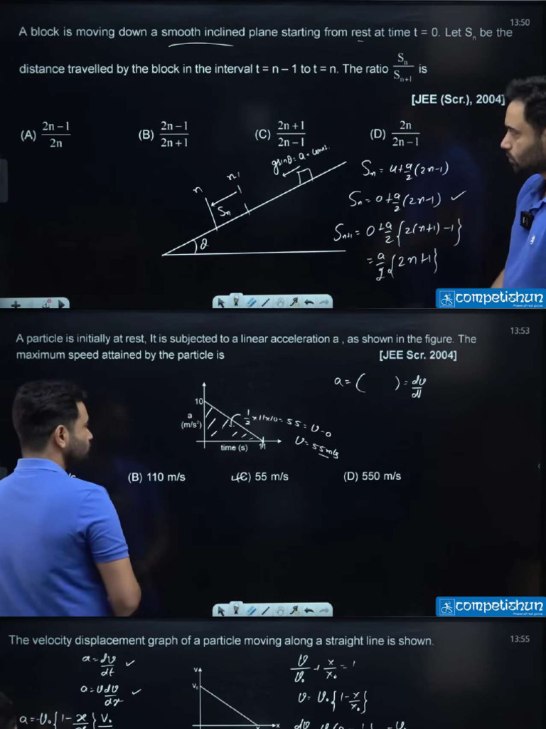 Kinematics JEE Advanced Previous Year Questions PYQ (2004-2023) 4-5 ...