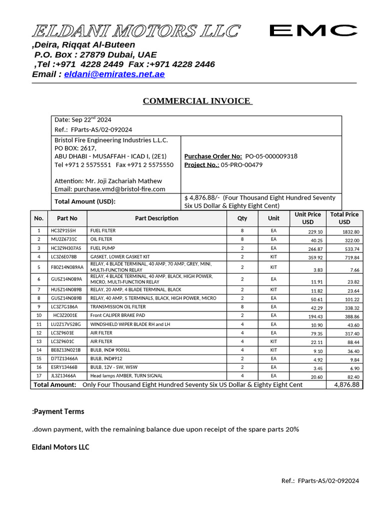 Invoice & Packing List 002-22.09.2024 | PDF