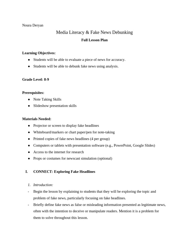 Media Literacy & Fake News Debunking | PDF