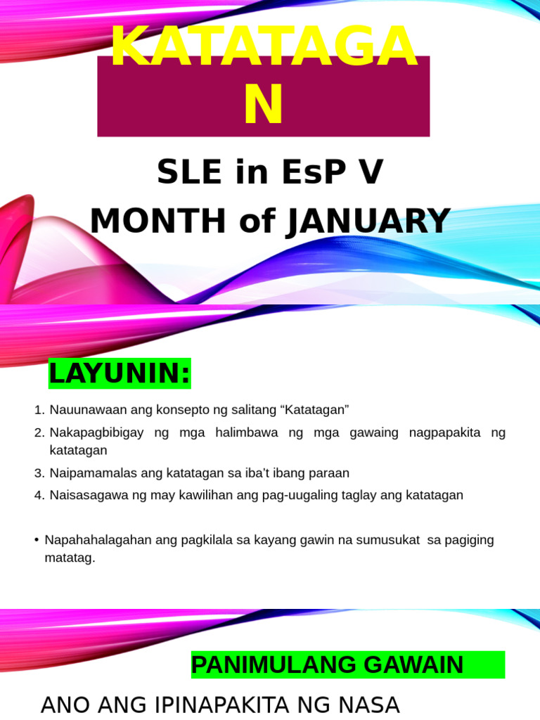 Katatagan in ESP V | PDF