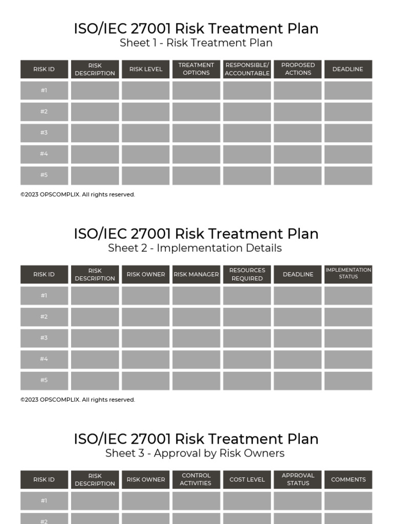 ISO-IEC 27001 Risk Treatment Plan | PDF | Finance & Money Management ...